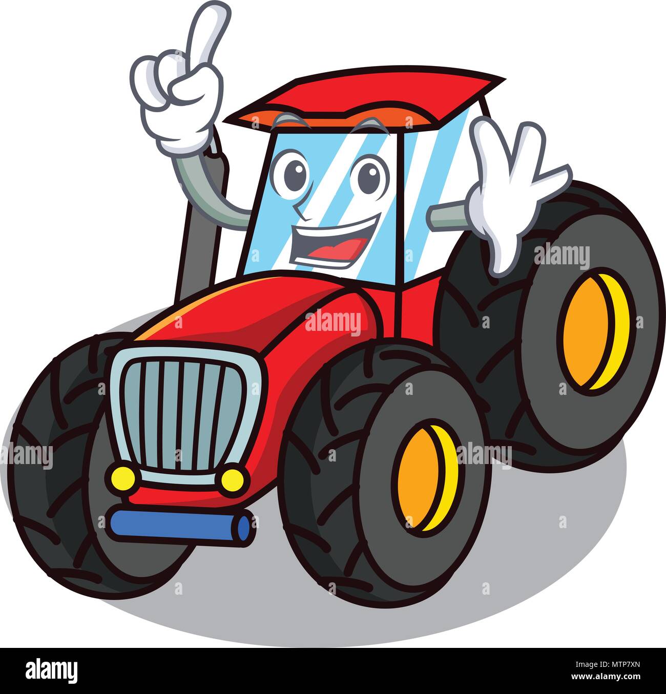 Dedo Tractor Mascota Estilo De Dibujos Animados Imagen Vector De Stock
