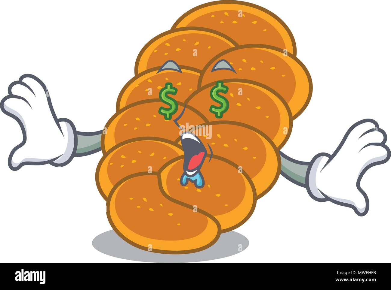 Dinero Ojo Mascota Jala Estilo De Dibujos Animados Imagen Vector De