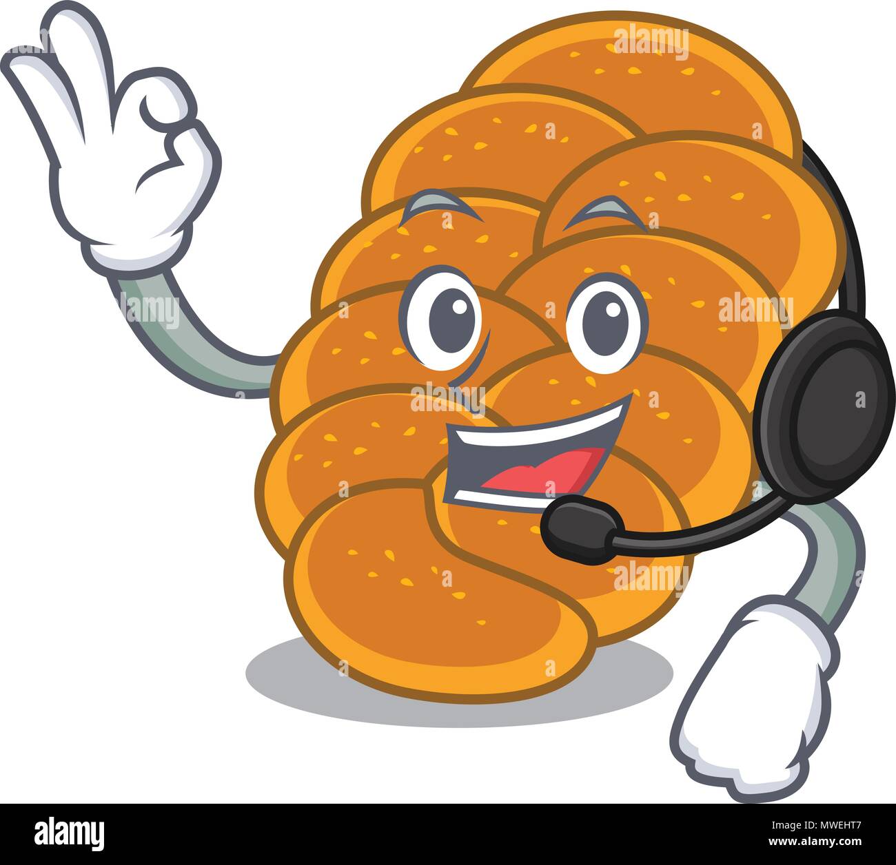 Con Auriculares Jala Mascota Estilo De Dibujos Animados Imagen Vector