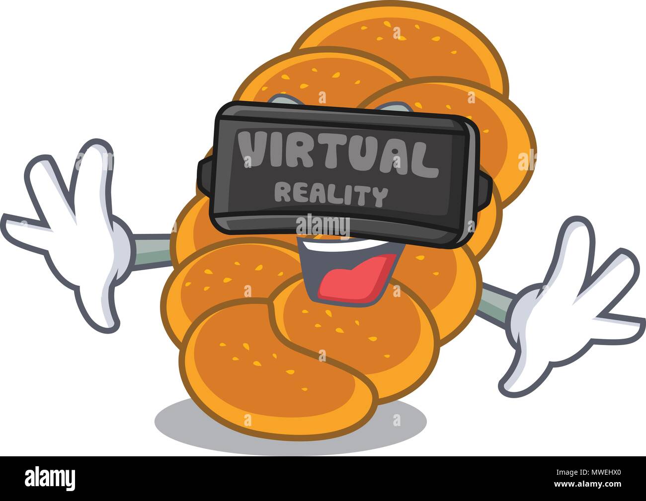 La Realidad Virtual Jala Mascota Estilo De Dibujos Animados Imagen