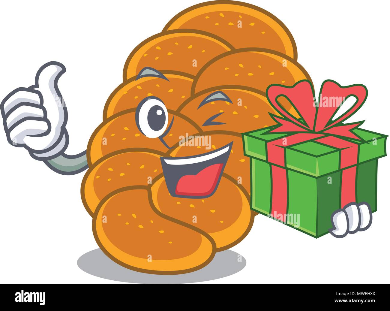 Con Regalo Mascota Jala Estilo De Dibujos Animados Imagen Vector De