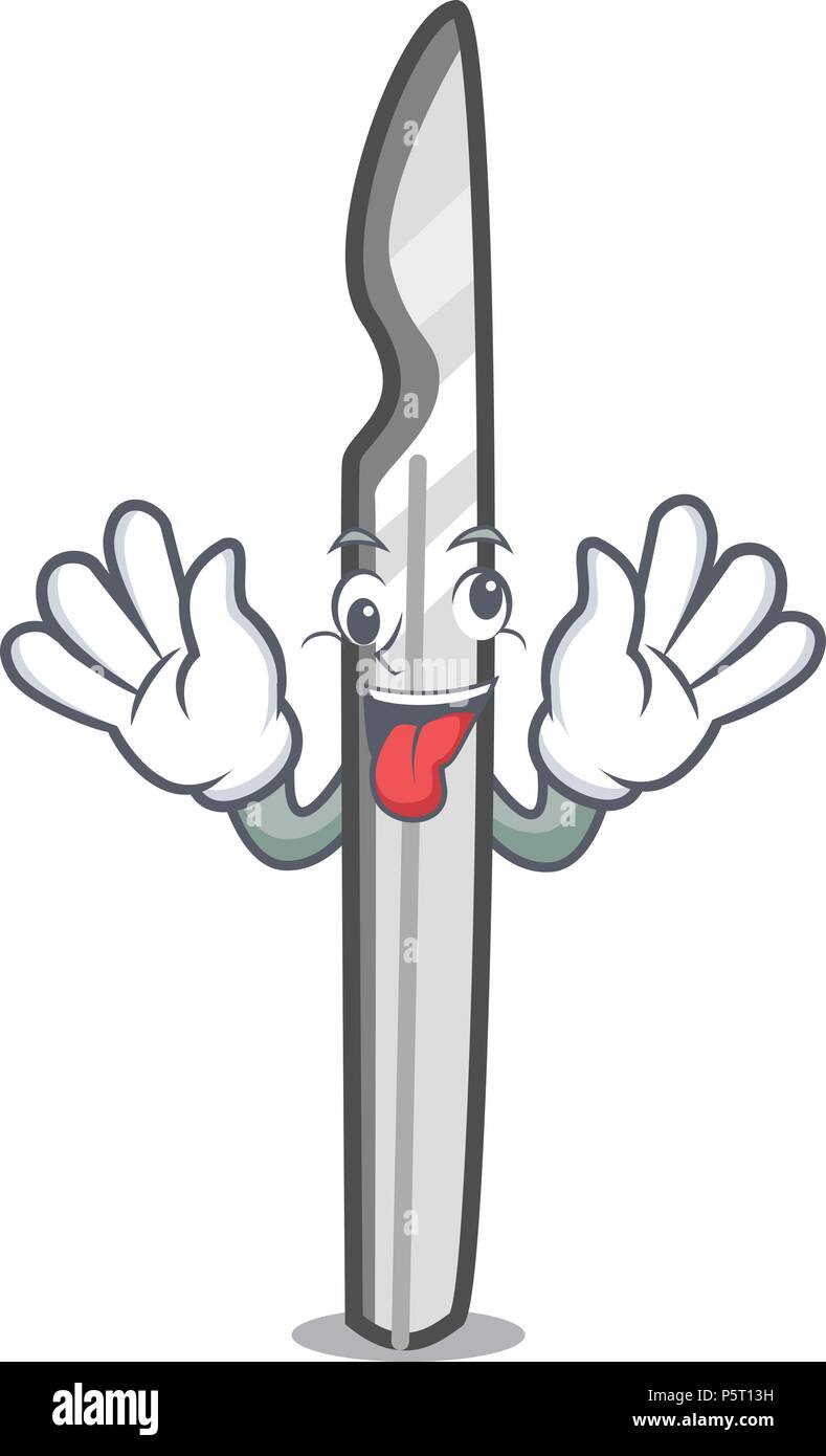 Crazy Bisturí Mascota Estilo De Dibujos Animados Imagen Vector De Stock