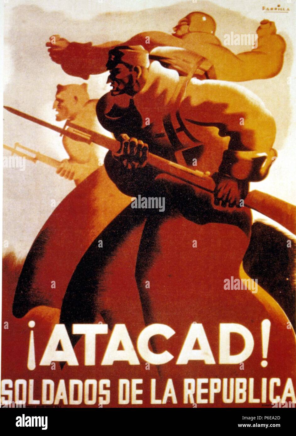 Guerra Civil Española De 1936 1939 Atacad Cartel