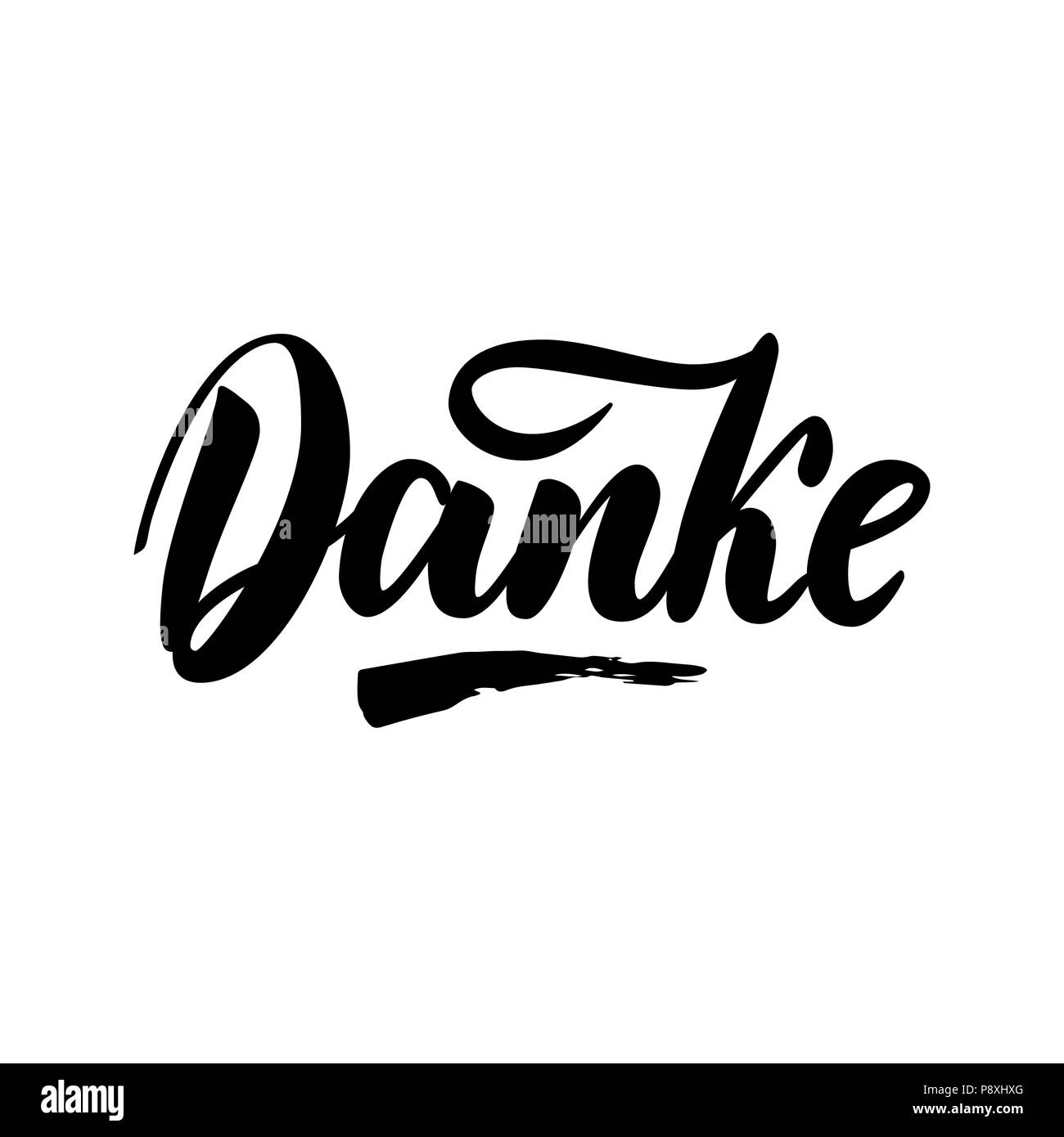 Gracias En Alemán La Caligrafía Danke Poster O Tarjeta Letras Grises