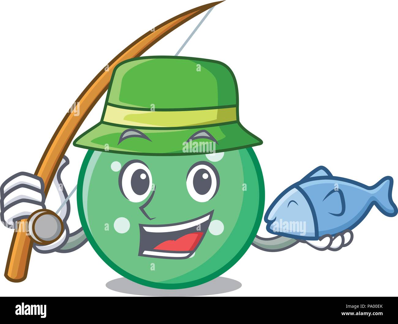 Círculo De Pesca Mascota Ilustración Vectorial Del Estilo De Dibujos