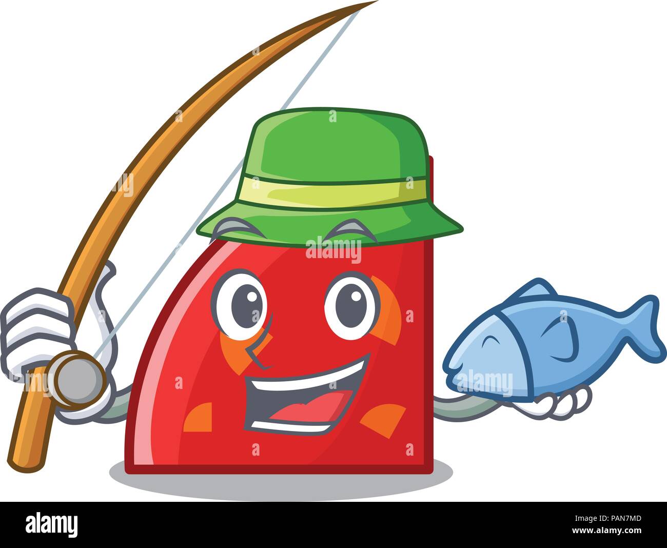 Cuadrante De Pesca Mascota Estilo De Dibujos Animados Imagen Vector De