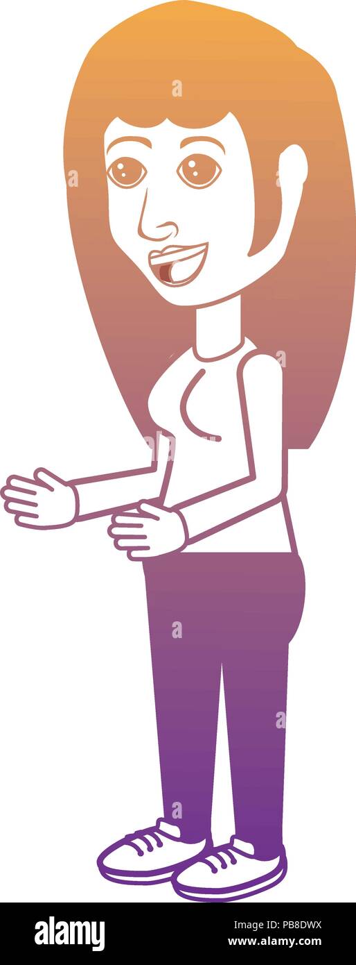 Icono De Mujer De Dibujos Animados Sobre Fondo Blanco Ilustración