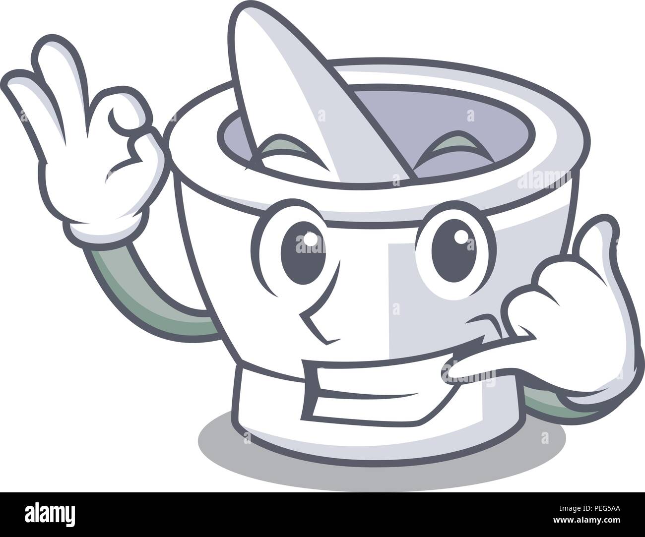 Me Llaman Mortero Mascota Estilo De Dibujos Animados Imagen Vector De