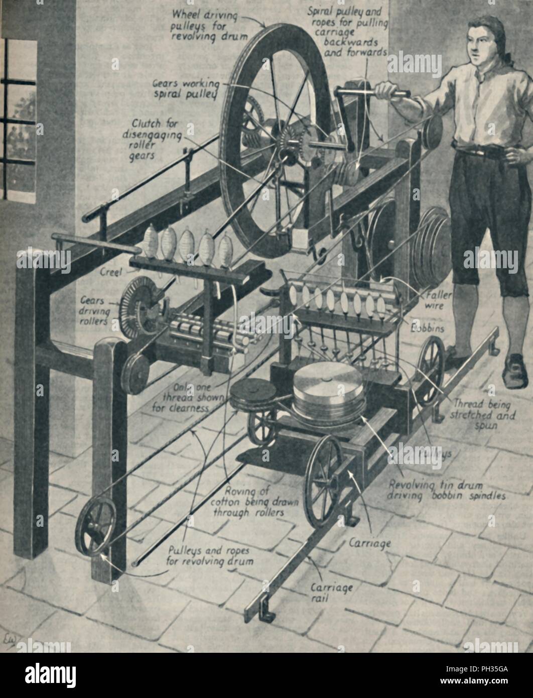 Spinning Mule Drawing at Sean Hawker blog