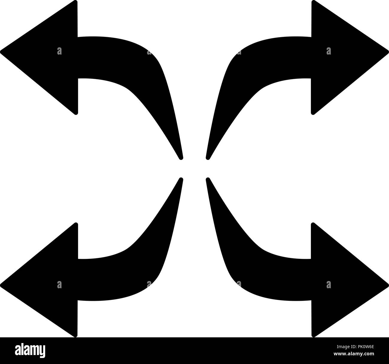 Conjunto De Iconos Cuatro Flechas Negras Vector Imagen Vector De