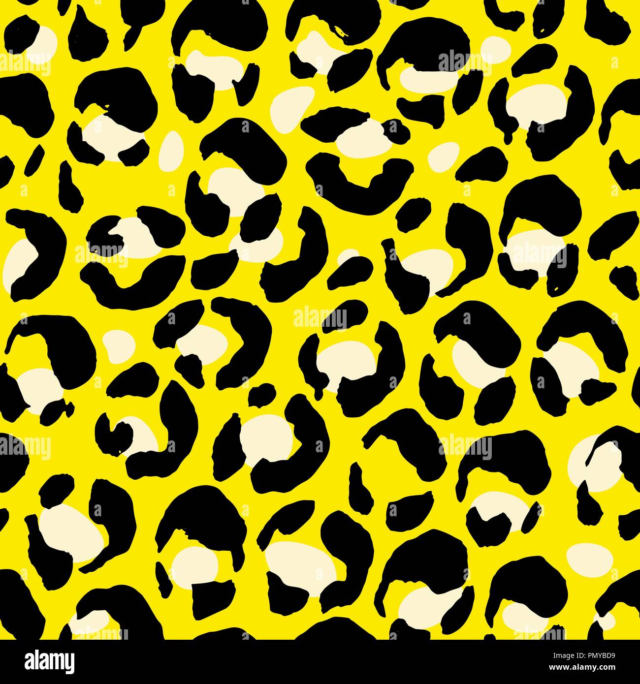 Ilustración Vectorial Leopard Imprimir Patrón Sin Fisuras Amarillo