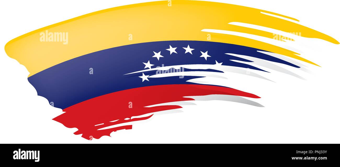 Bandera De Venezuela Ilustración Vectorial Sobre Un Fondo Blanco