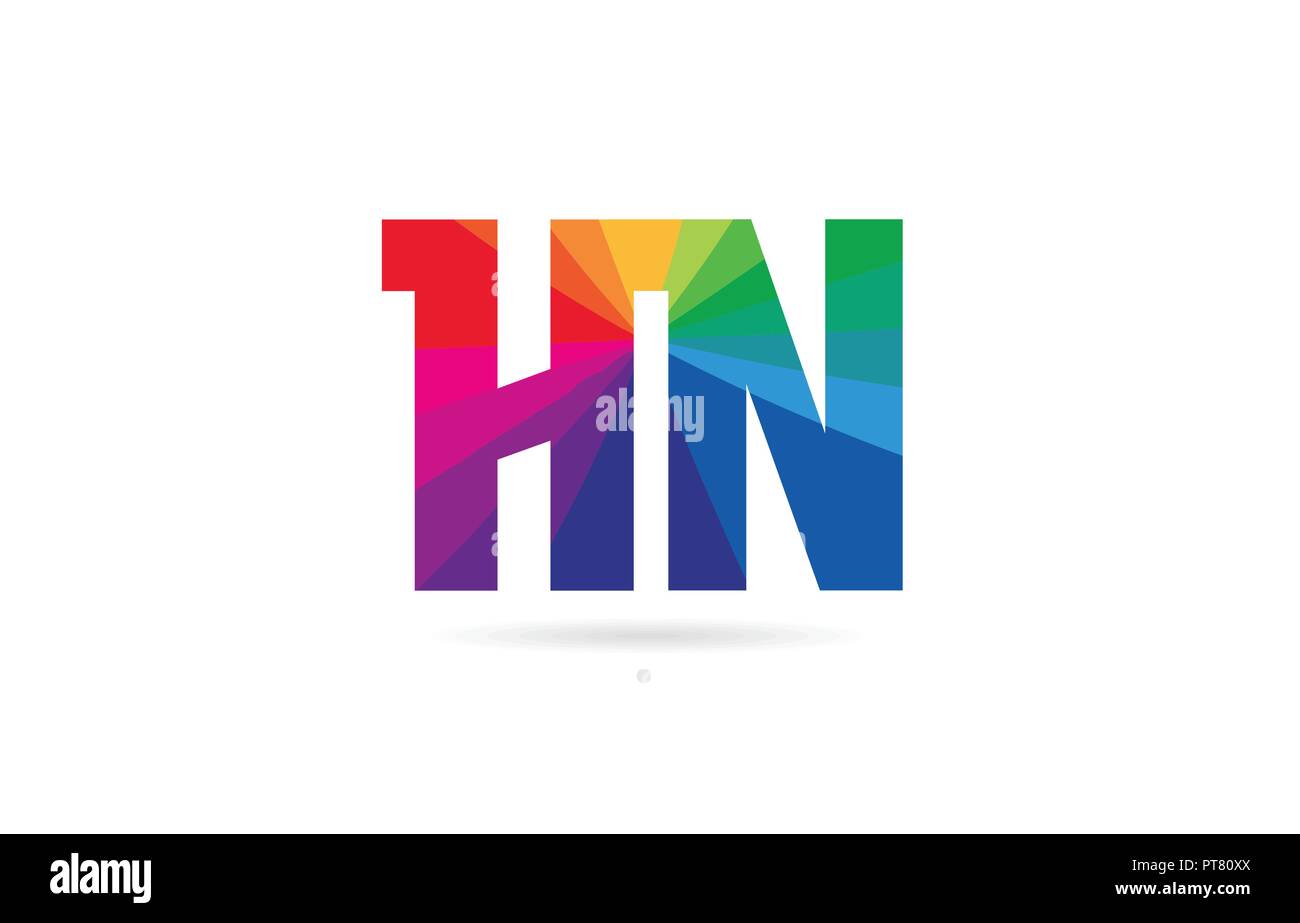 Letra Del Alfabeto Hn H N Logotipo Diseño Combinado Con Los Colores Del