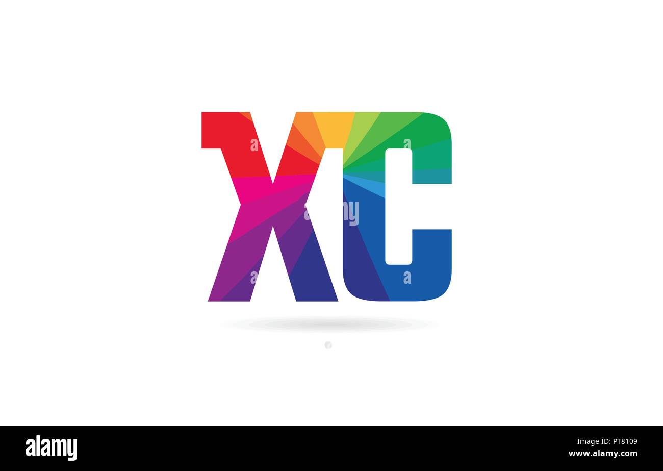 Letra Del Alfabeto Xc X C Logotipo Diseño Combinado Con Los Colores Del