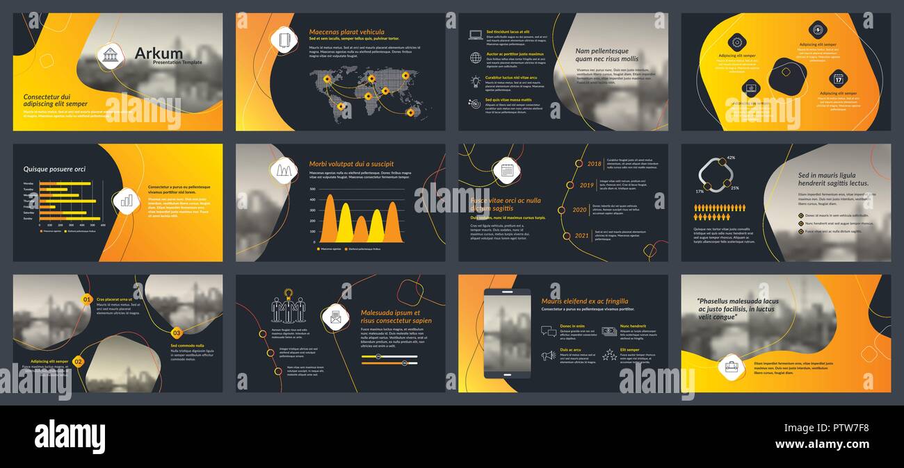 Elementos De La Infografía Para Presentaciones Plantillas Informe