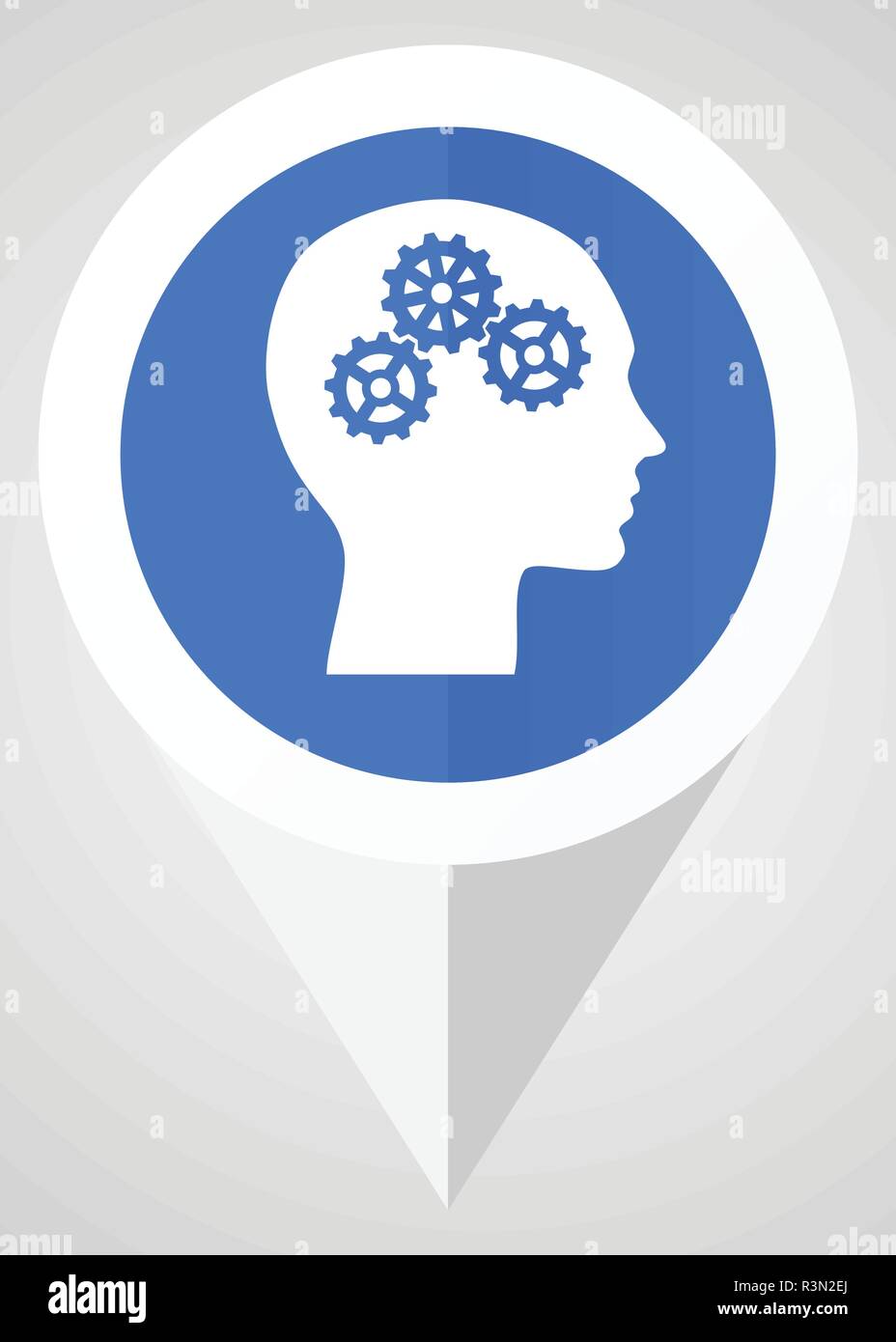 Cabeza Humana Pensar La Inteligencia Creatividad Icono Etiqueta Puntero