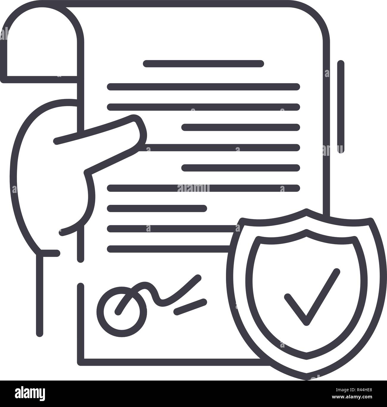 Icono De Línea Documento Jurídico Concepto Documento Legal Vector