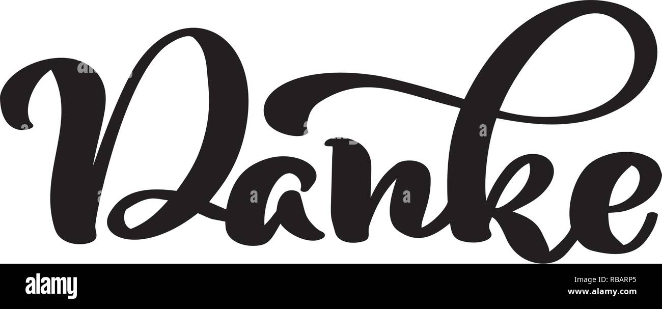 Vector Danke Letras Dibujada A Mano Moderna Y Elegante Caligrafía