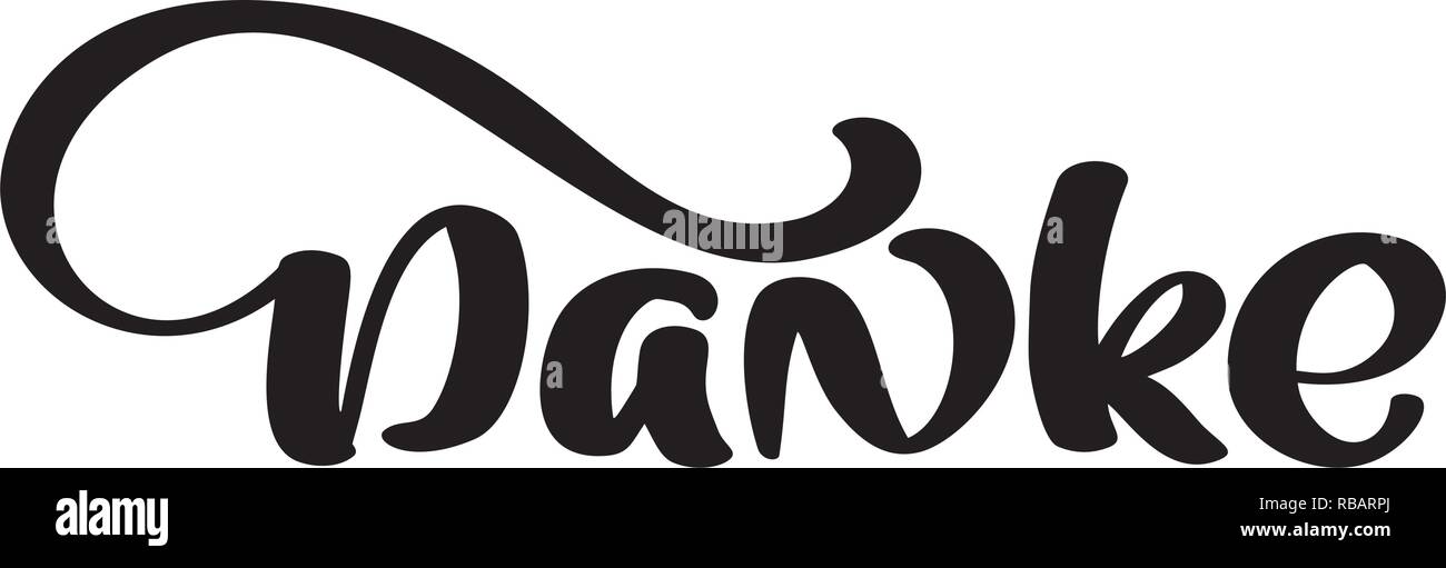 Vector Danke Letras Dibujada A Mano Moderna Y Elegante Caligrafía