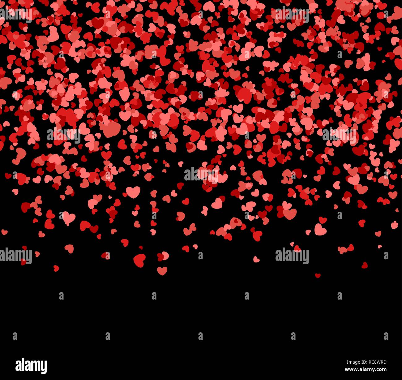 Rojo Y Rosa Corazones Cayendo Del Cielo Día De San Valentín Patrón Con