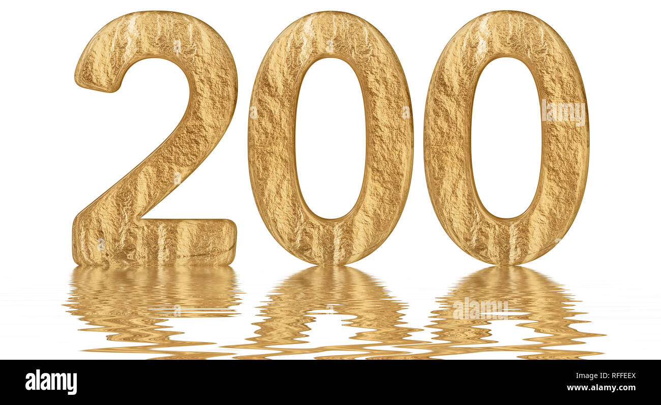 El numeral 200, doscientos, reflejado en la superficie del agua ... El numeral 200, doscientos, reflejado en la superficie del agua ...
