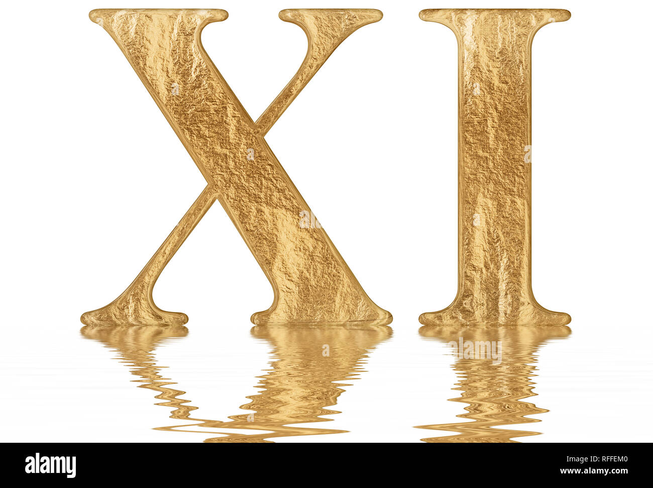 N mero Romano Undecim XI 11 11 Se Reflejan En La Superficie Del N mero Romano Undecim XI 11 11 Se Reflejan En La Superficie Del
