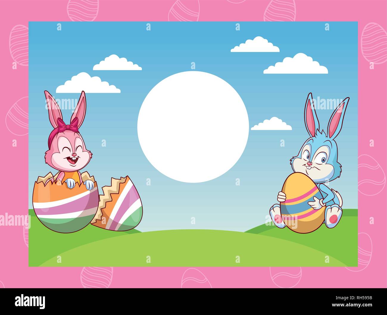 Feliz Pascua dibujos animados Imagen Vector de stock - Alamy