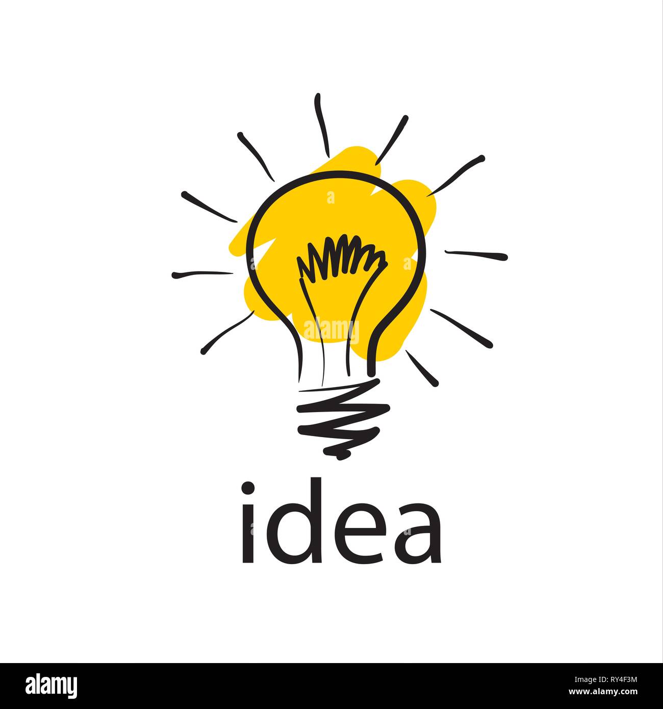 Logotipo De Bombilla De Idea