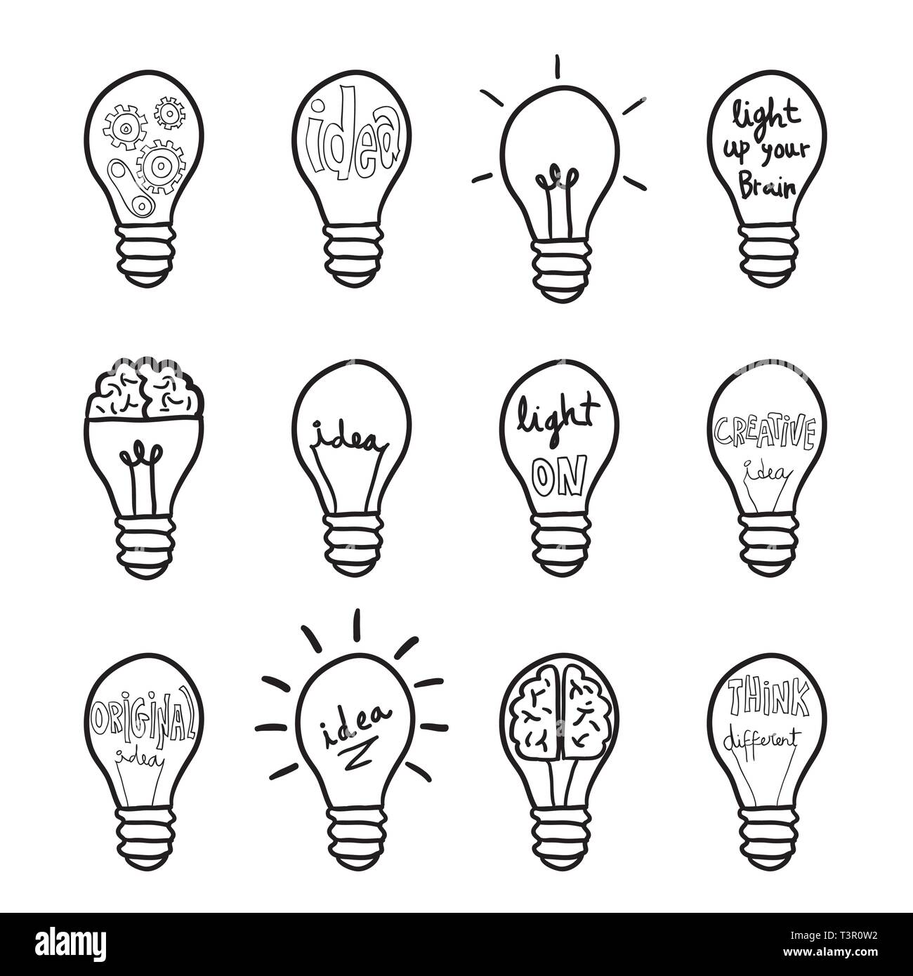 Establecer foco idea icono, ilustración vectorial Imagen Vector de ... Establecer foco idea icono, ilustración vectorial Imagen Vector de ...