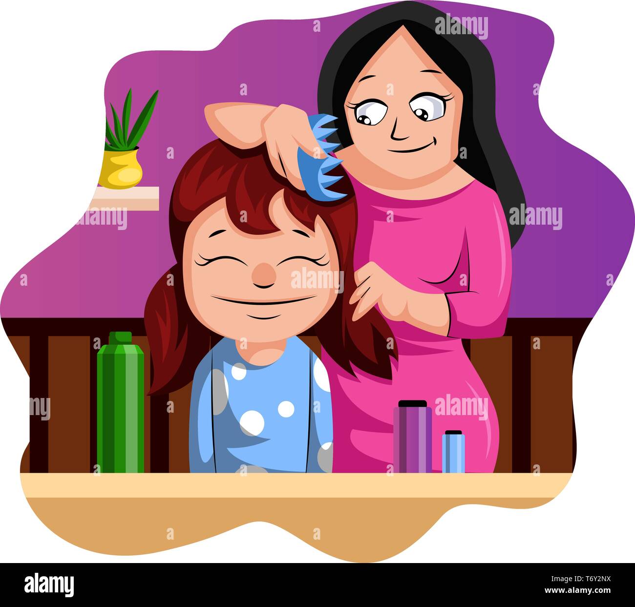 Niño Cepillarse El Cabello Clipart