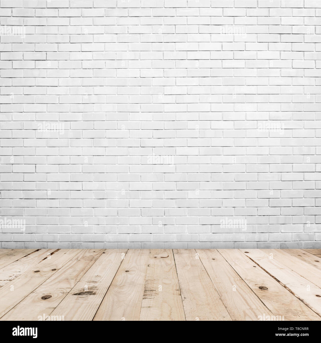 Pared De Ladrillo Blanco Antiguo Y Suelo De Madera Y La Textura De