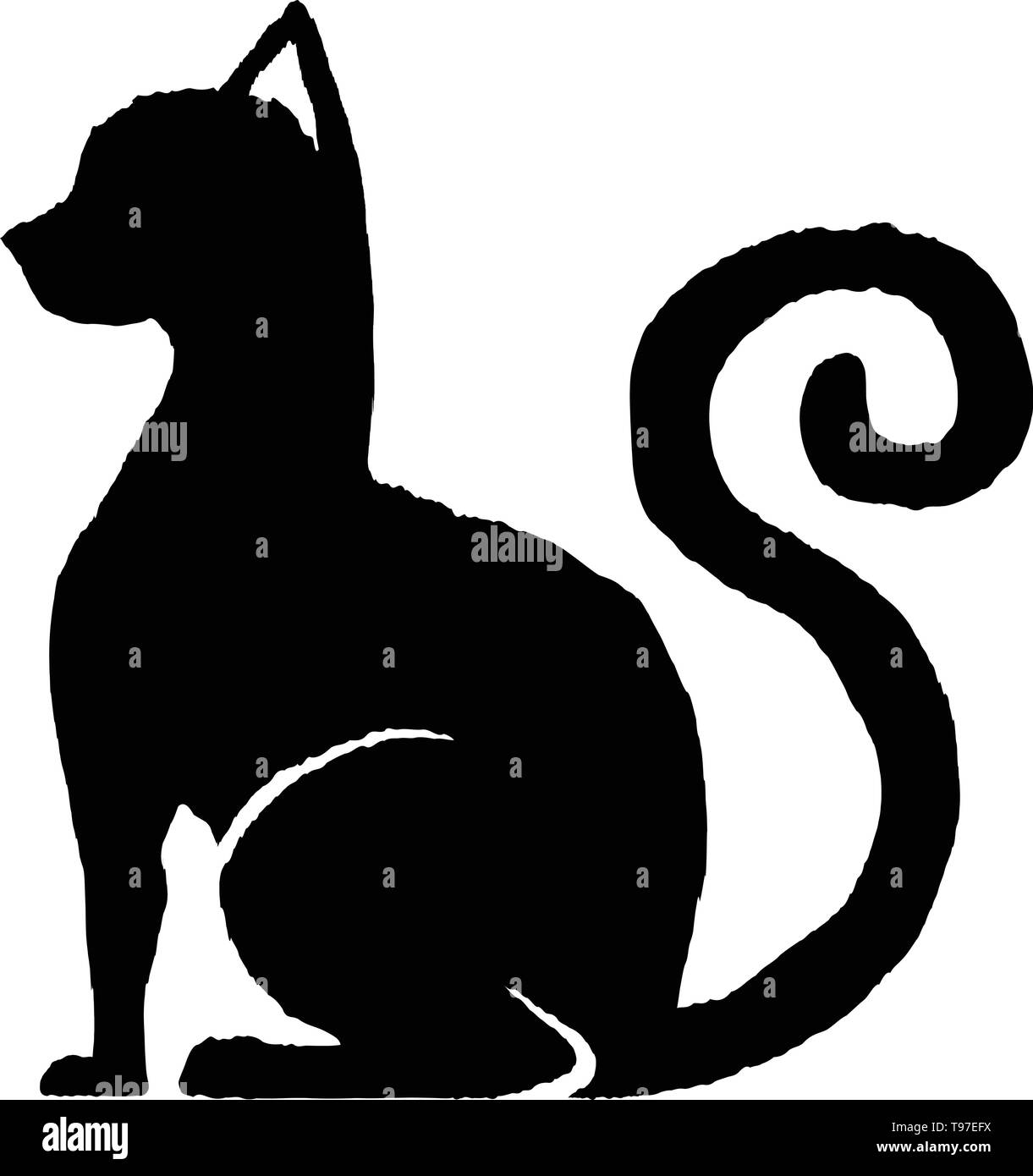 Joven Gato Negro Con Ojos Amarillos Imágenes Vectoriales De Stock Alamy