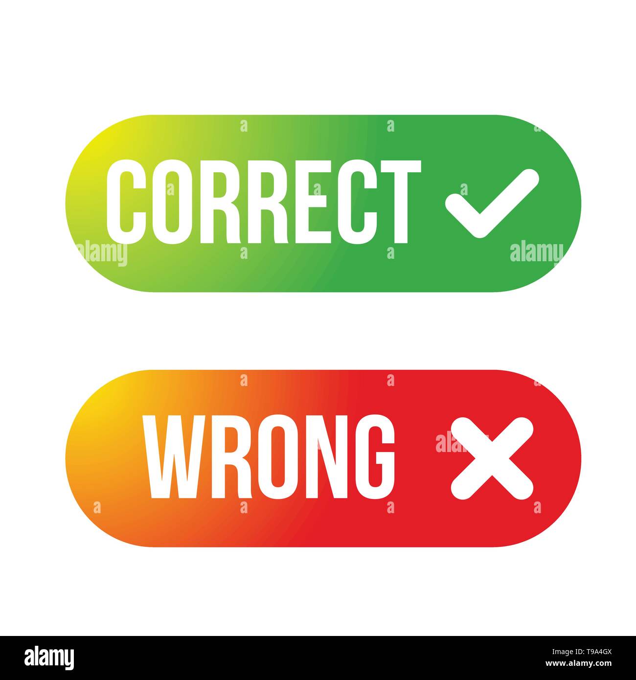 Signo incorrecto correcto Imágenes vectoriales de stock - Alamy