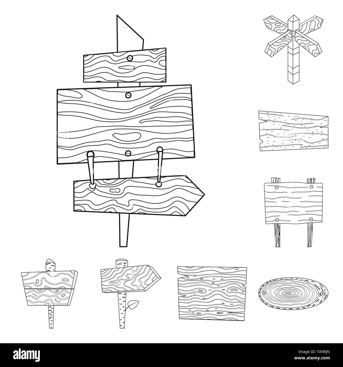 Ilustración Vectorial De Madera Y Materiales De Icono Colección De Madera Y Madera Símbolo