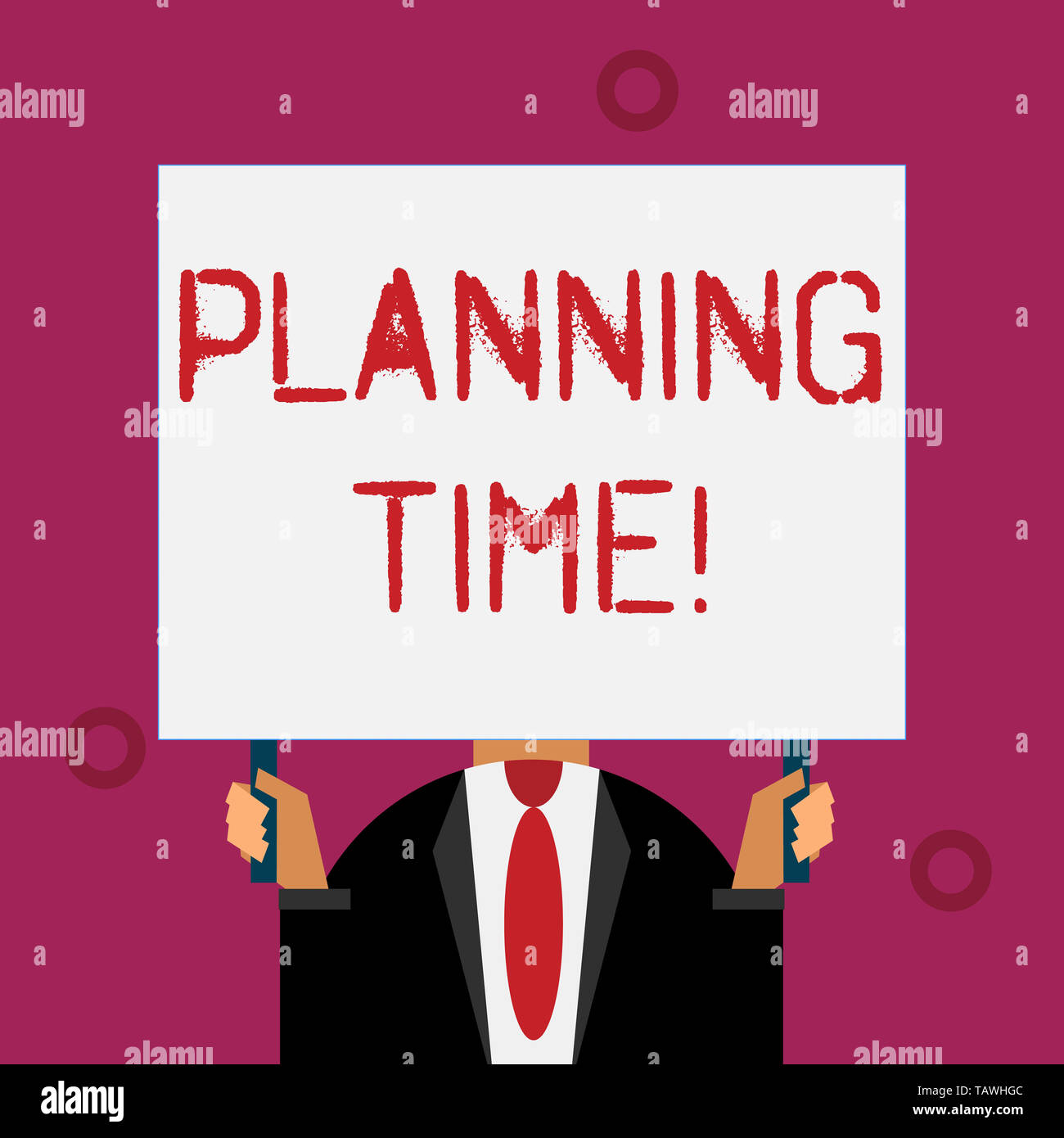 Escribir nota que muestra el tiempo de planificación. Concepto de ...