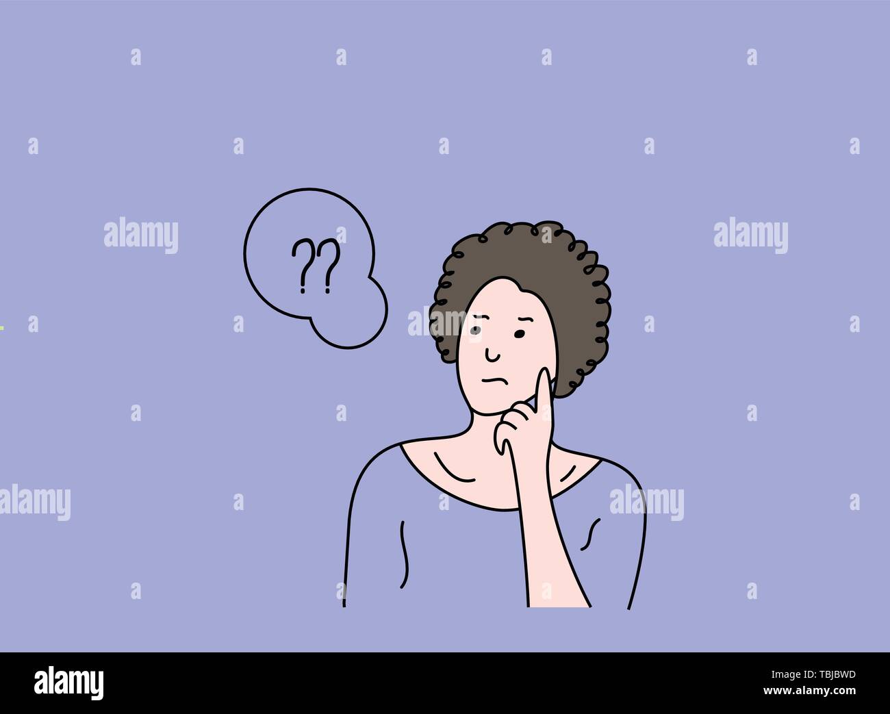 Mujer Pensando Dibujo