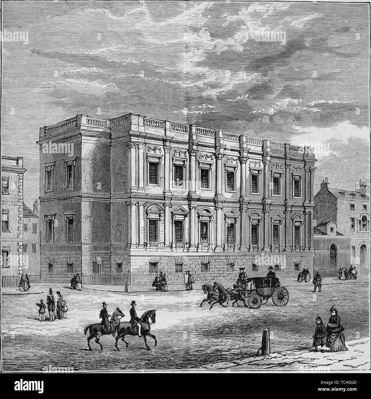 Grabado De La Capilla Real En Whitehall Londres Inglaterra Del Libro