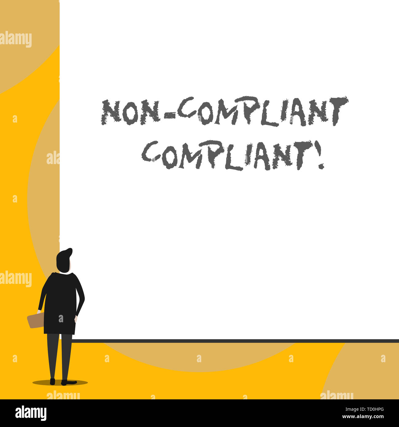 Escritura a mano Conceptual Mostrando conforme no conforme. Concepto ...