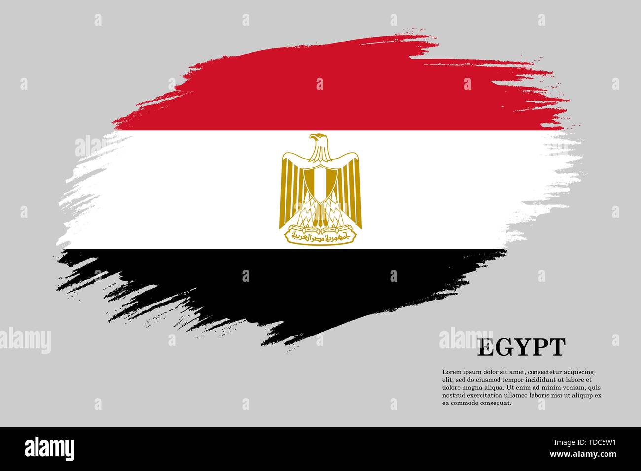 Un Estilo De Trazo De Pincel La Bandera De Egipto Plantilla Para Tu
