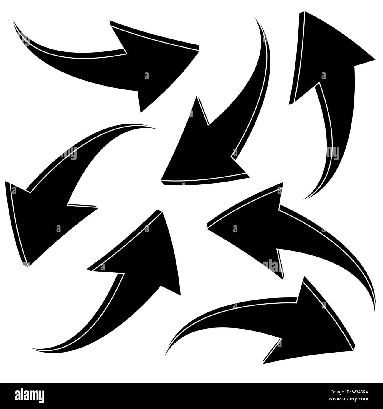 Las Flechas Negras Los Iconos Web Silueta Imagen Vector De Stock Alamy