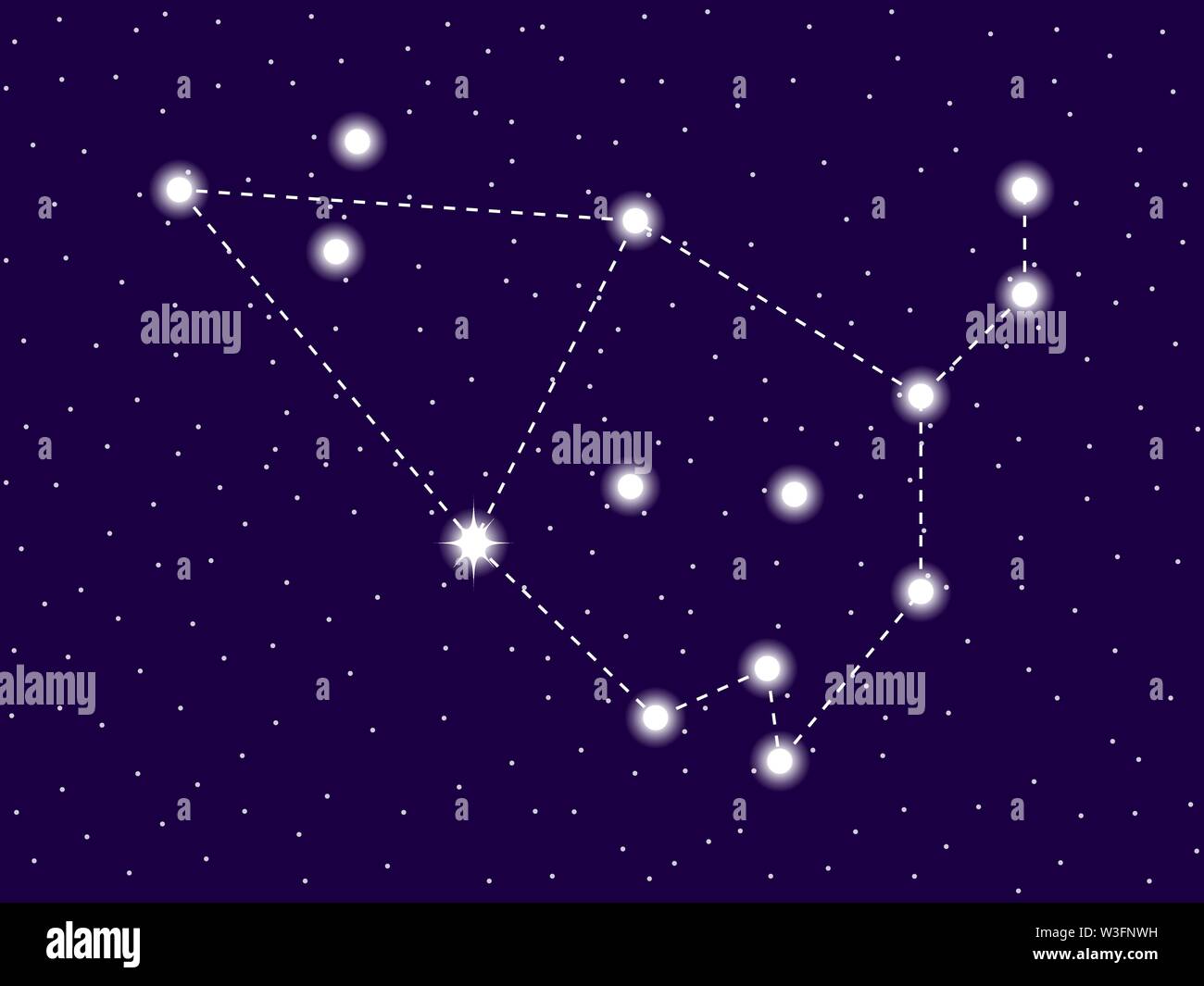 Constelación De Cepheus Noche Estrellada Signo Del Zodíaco Cluster