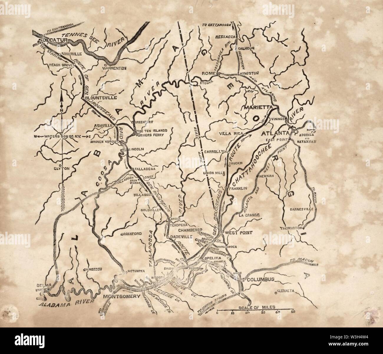 Leyenda Del Mapa De La Guerra Civil De Los Estados Unidos Del Sur