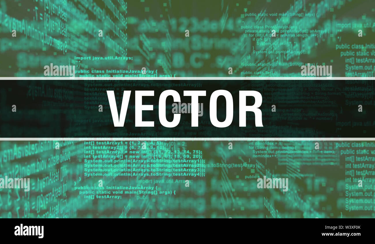 Vector con Digital texto de código java. Vector y equipo de ...