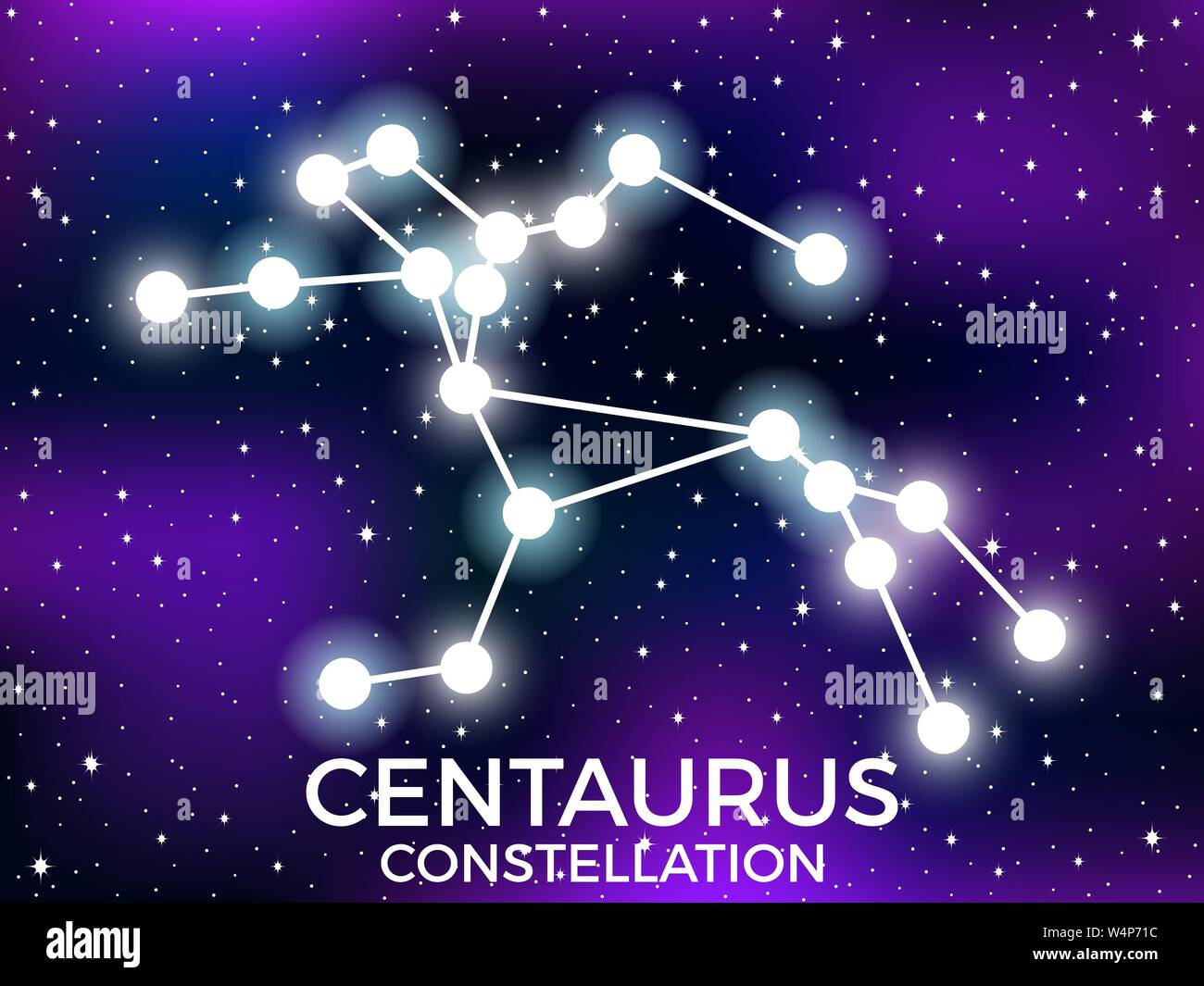 Centauro Constelación Noche Estrellada Signo Del Zodíaco Cluster De