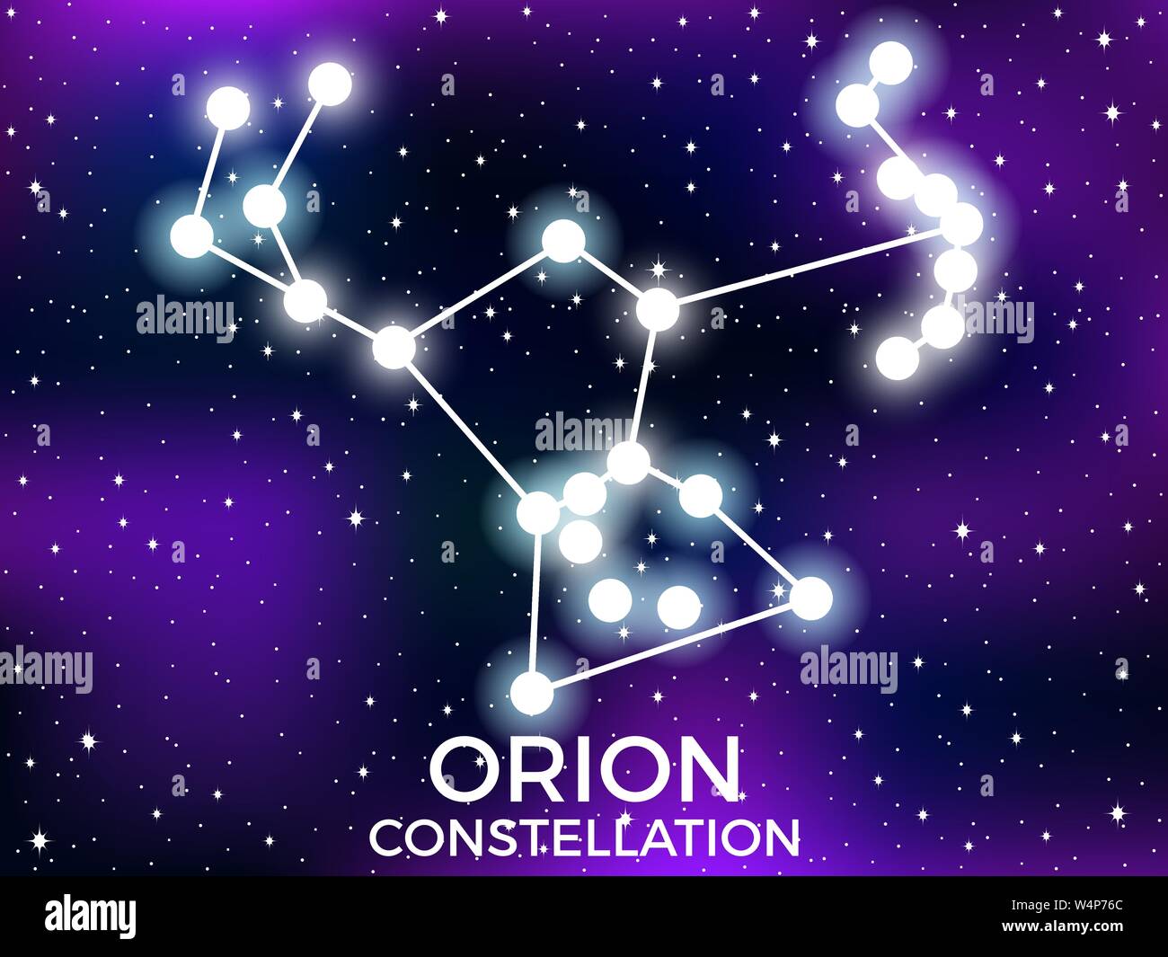 La Constelación De Orión Noche Estrellada Cluster De Estrellas Y