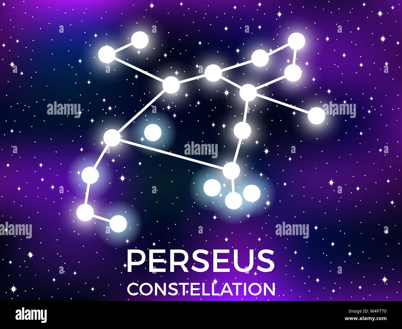 La Constelación De Perseo Noche Estrellada Cluster De Estrellas Y