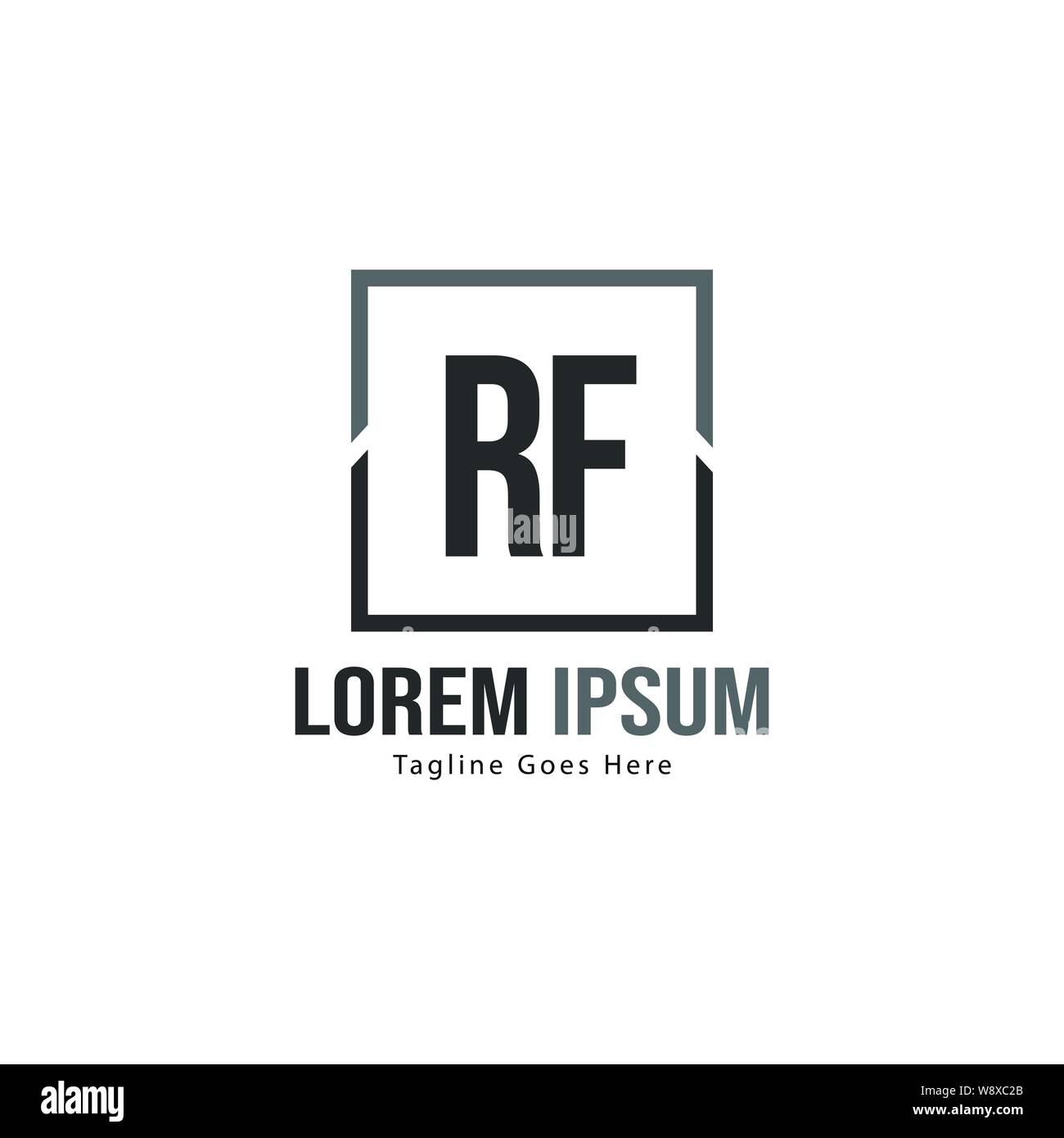 Plantilla De Logotipo Rf Inicial Con Un Moderno Bastidor Carta De Rf