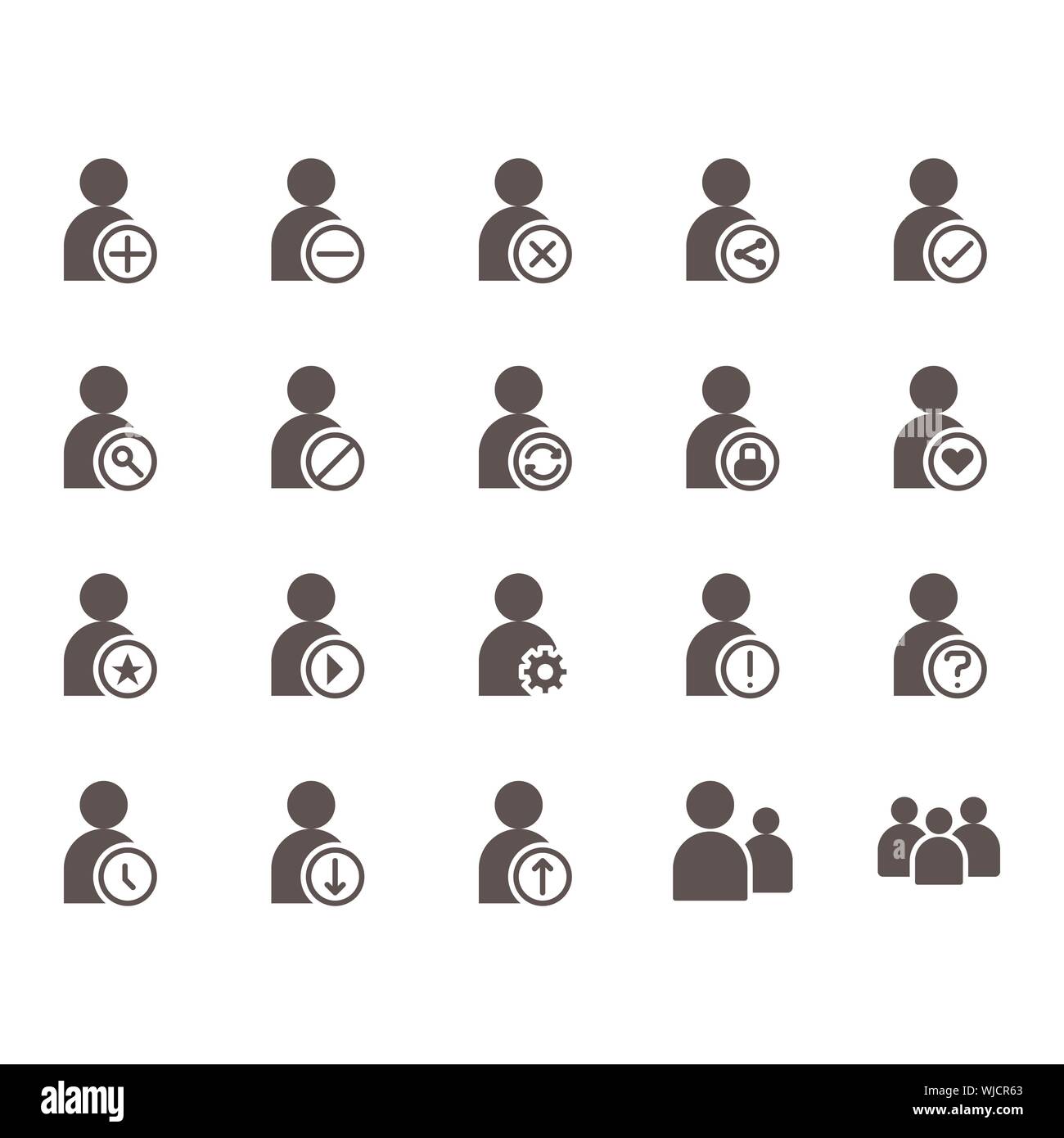 Conjunto de iconos relacionados con el usuario. Ilustración vectorial ... Conjunto de iconos relacionados con el usuario. Ilustración vectorial ...