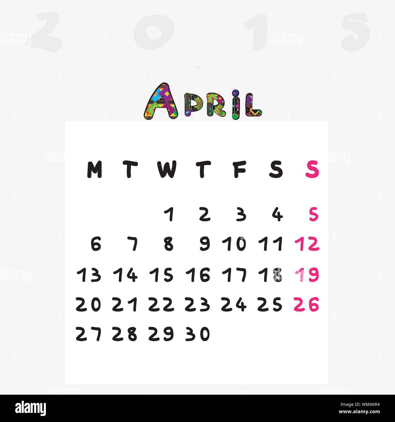 Calendario Mensual Abril 2024 Con Transparente Vector Png Dibujos