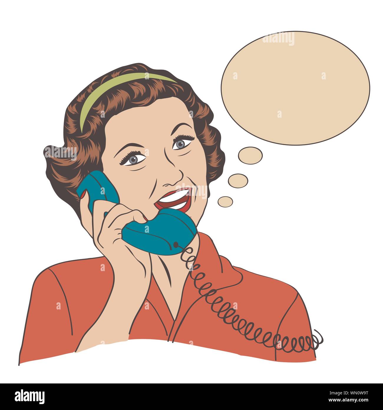Comic Retro Woman Talking Phone Imágenes Vectoriales De Stock Alamy